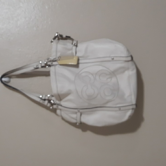 Coach | Bags | Coach 4cs Tote Shoulder Crossbody White Silver | Poshmark
